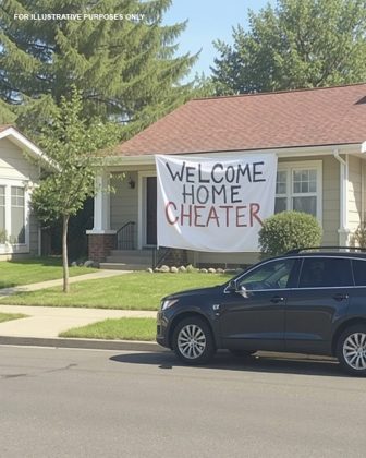 A Banner Reading ‘Welcome Home, Cheater!’ Hung Outside Our House — The ...