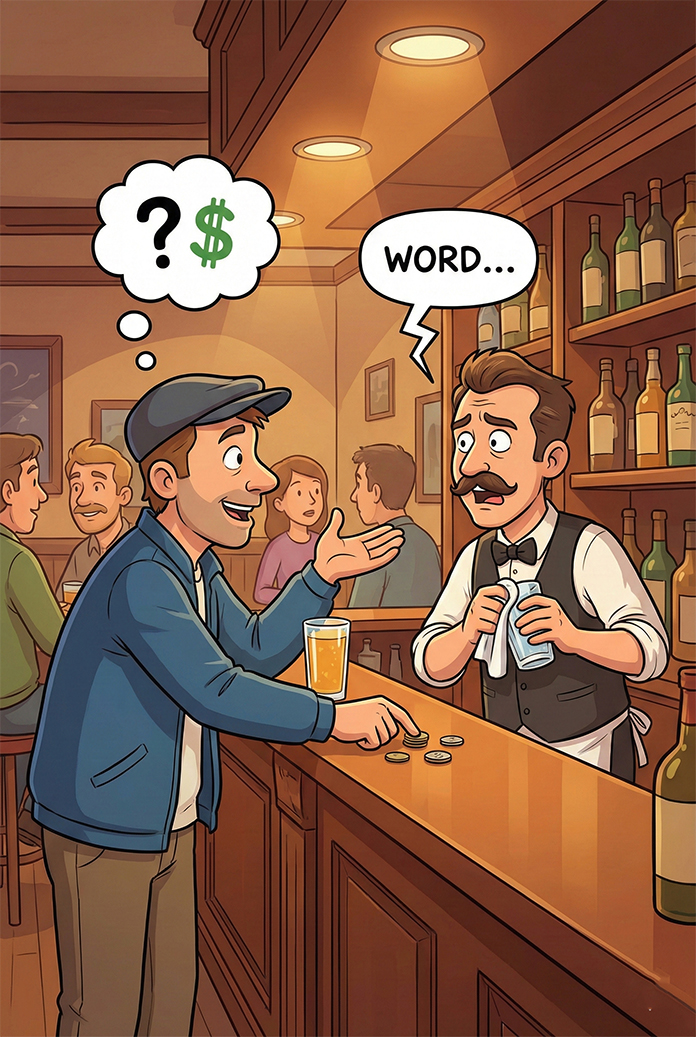 A man walks into a a bar, and drinks a couple of beers - Wake Up Your Mind