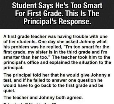 Student Says He’s Too Smart For First Grade - Wake Up Your Mind